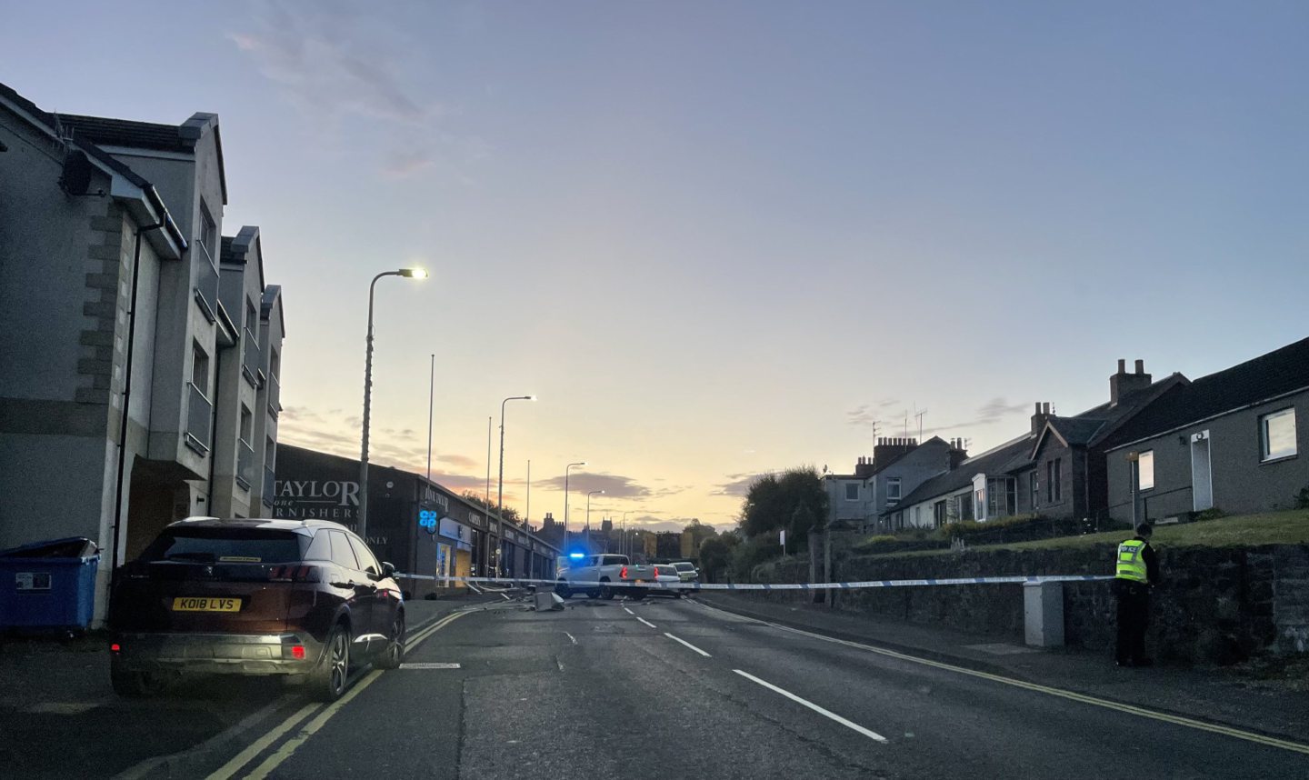 Scone road closed after raiders rip cash machine from Co-op