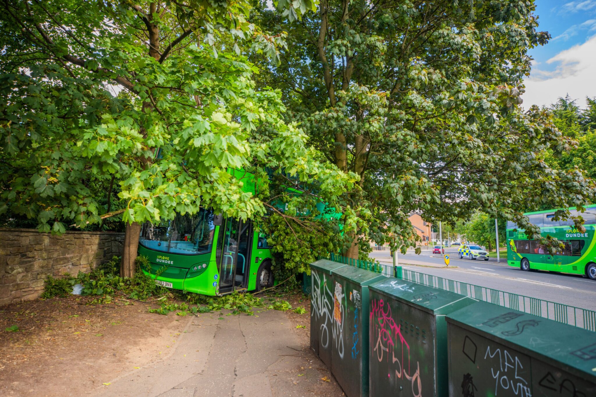 Xplore Dundee user says bus drove over roundabout before crash