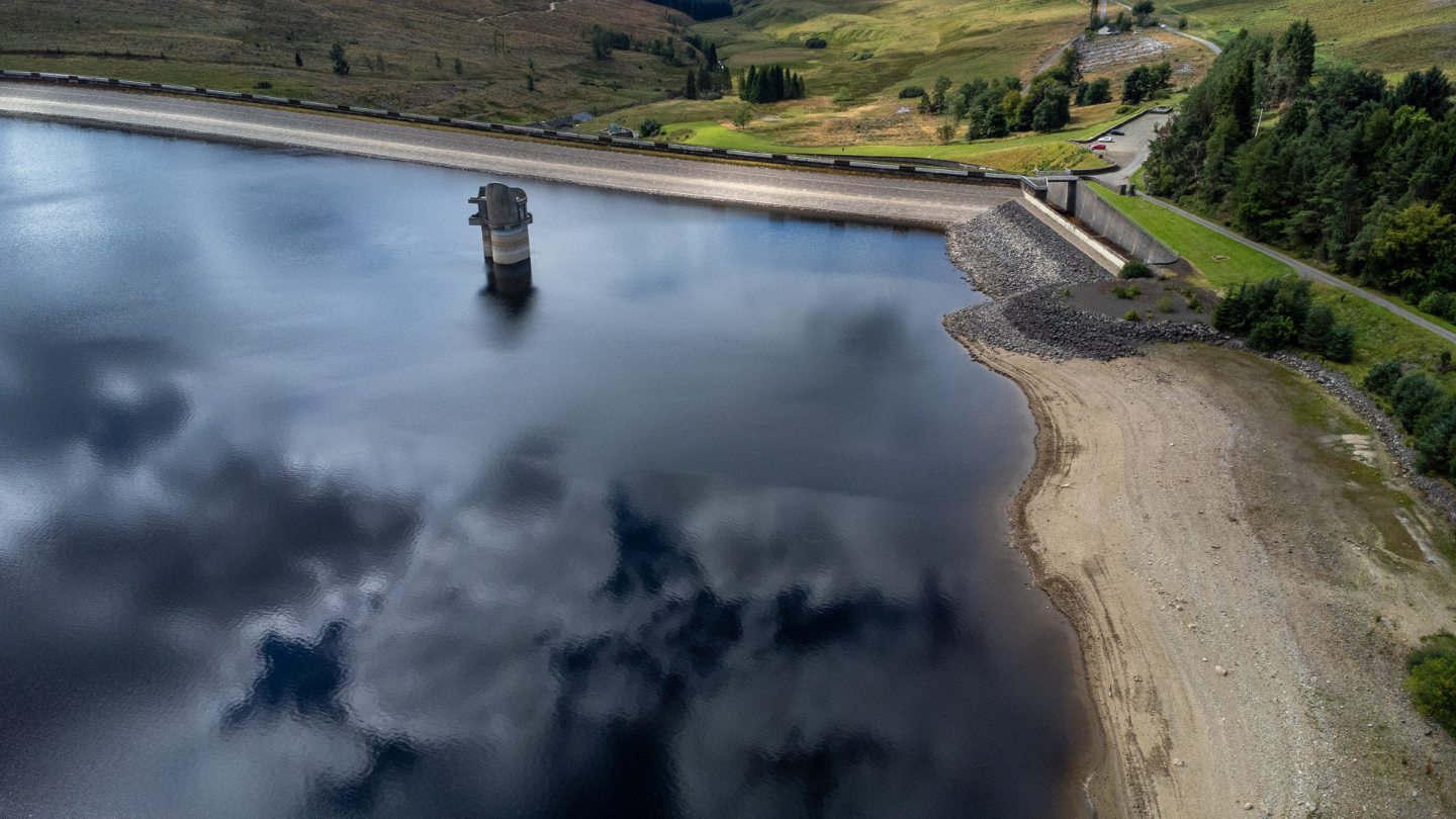 Scorching summer leaves Angus reservoir half empty