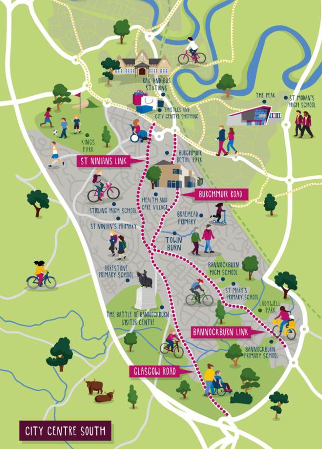 Cycle paths Stirling: New active travel route plan revealed for south