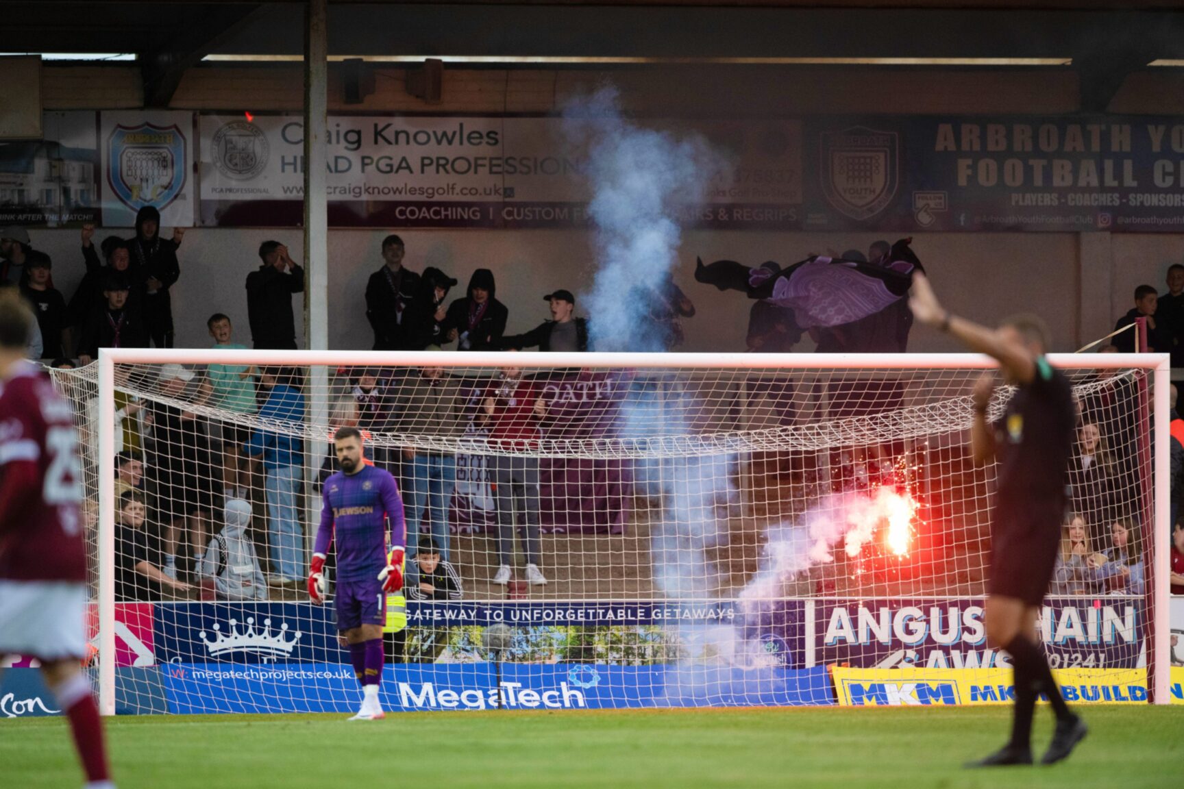 Arbroath FC slam fans for throwing flares in Ayr match