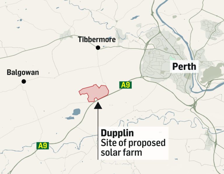 Dupplin solar farm plans spark one-man protest at Methven event