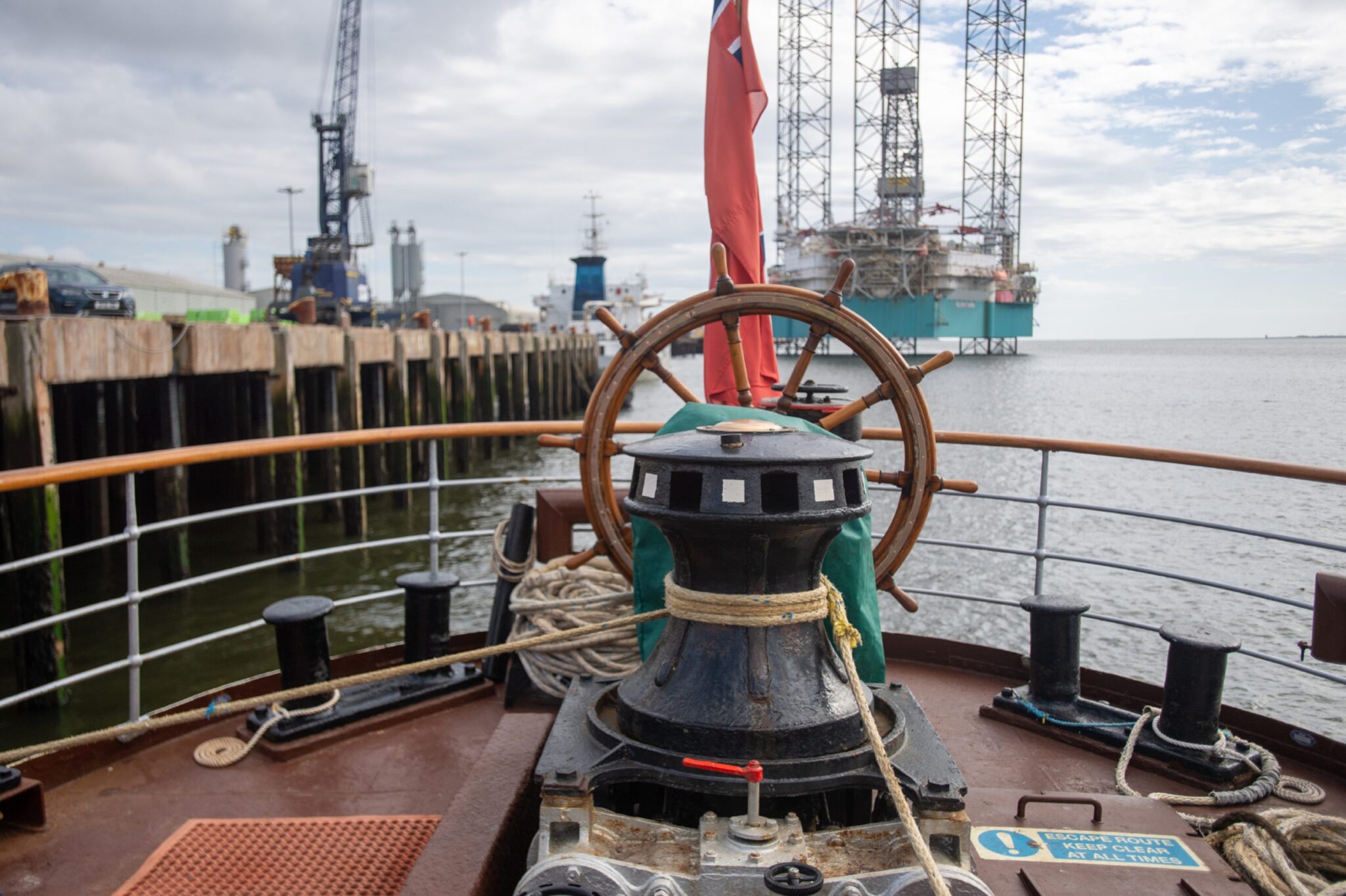 On board famous Waverley paddle steamer during visit to Dundee