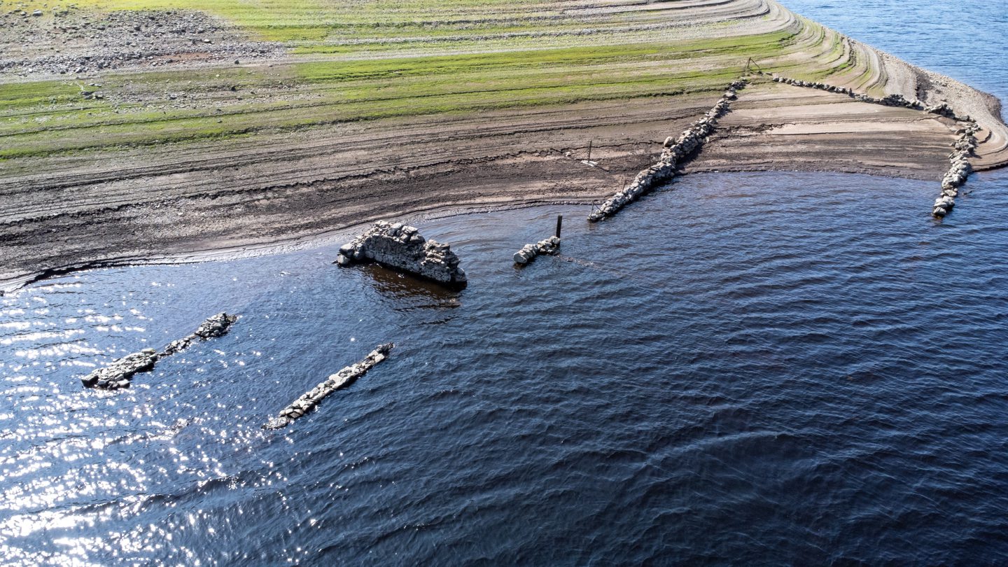 Low Glendevon Reservoir water level shown in stunning drone pics
