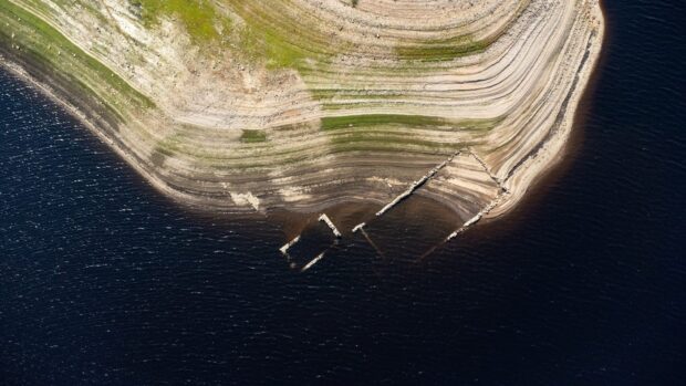 Low Glendevon Reservoir water level shown in stunning drone pics