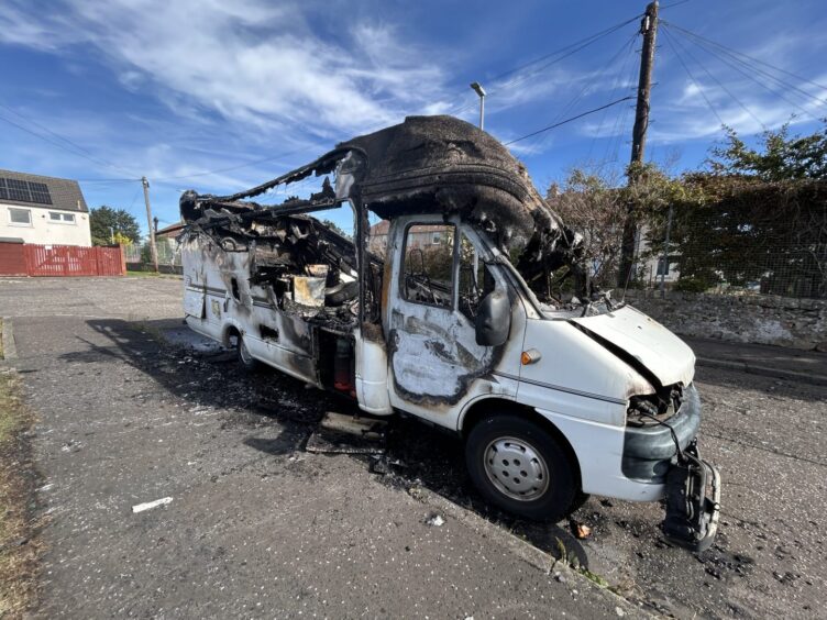 Campervan destroyed in deliberate fire on Kirkcaldy street