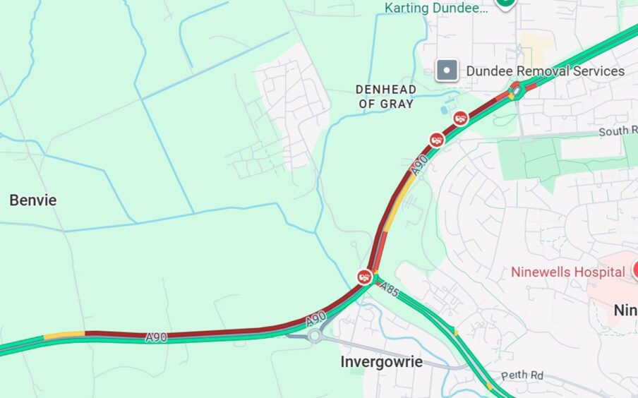 Drivers face delays as A90 Kingsway due to crash