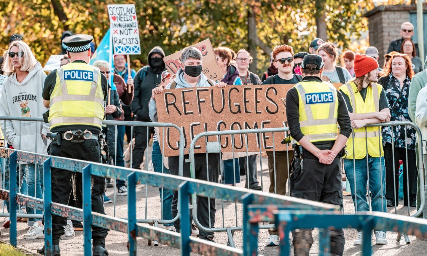 Racist graffiti on wall ahead of Dundee anti-immigration demo