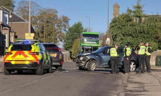 Crash blocks section of Strathmartine Road in Dundee