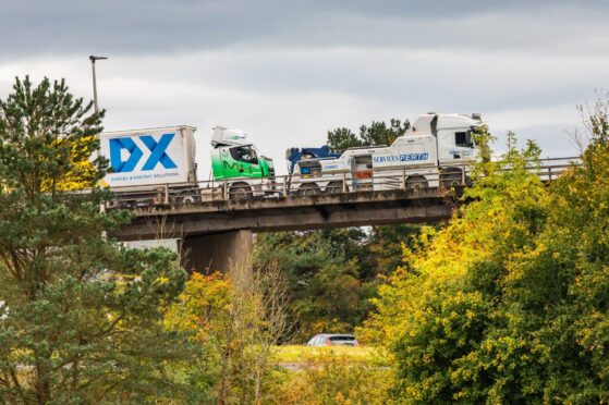 Delays on A9 near Auchterarder after two-lorry crash