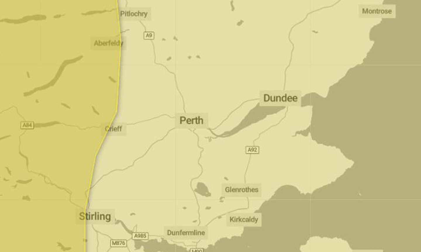Storm Amy: Met Office wind warning for Tayside, Fife and Stirling