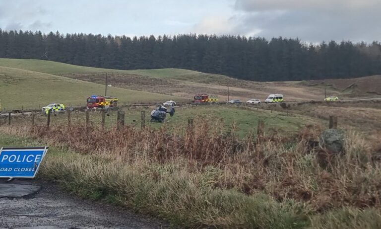 A822 near Amulree in Highland Perthshire shut after crash