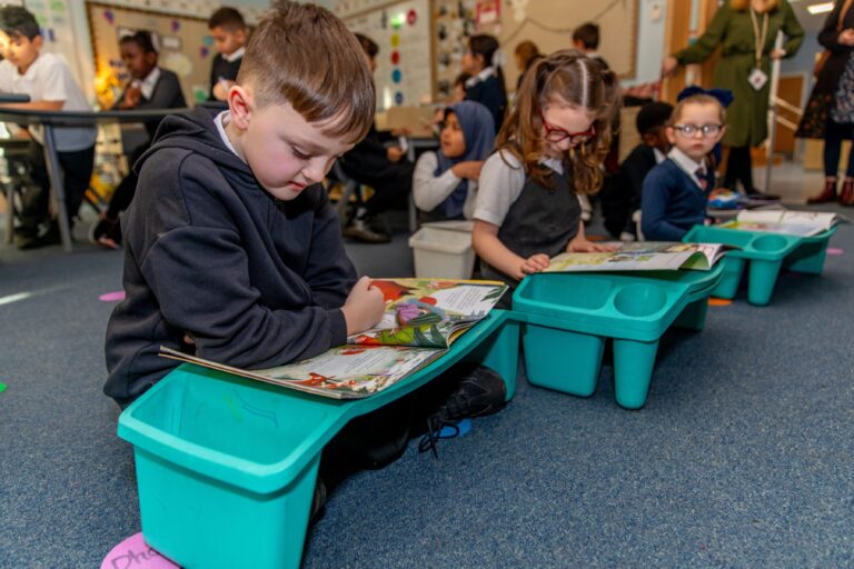 Rosebank Primary flexible seating has yoga balls and beanbags