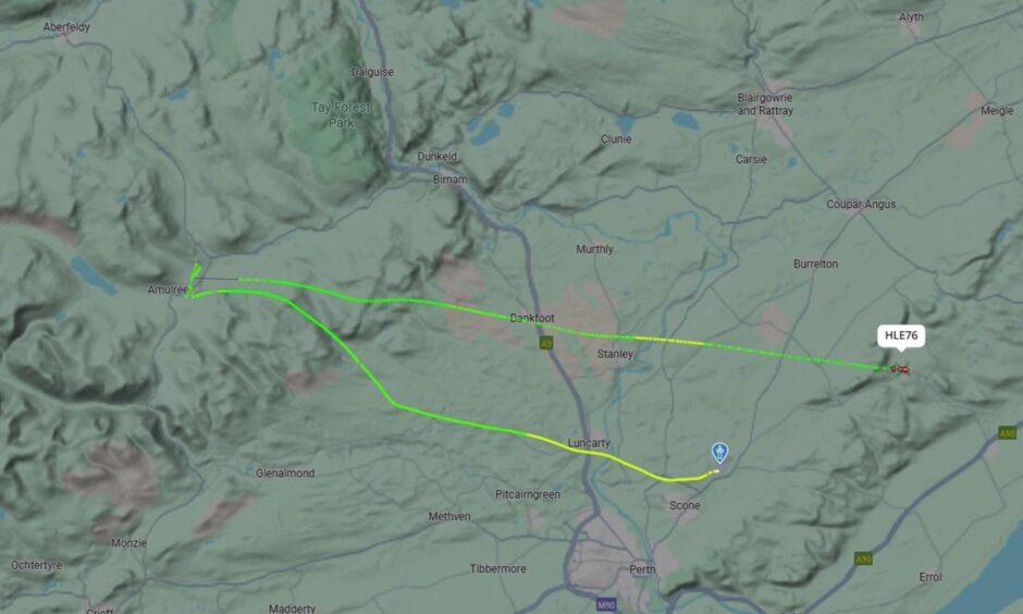 A822 near Amulree in Highland Perthshire shut after crash