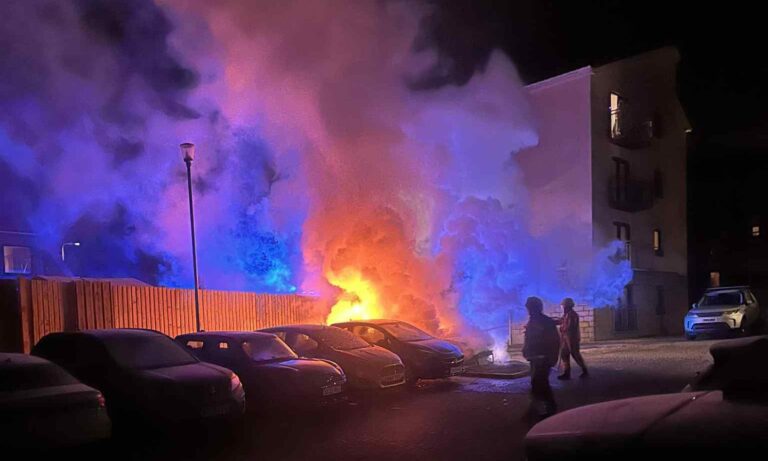 Car fire sparks 'big explosion' at West Court in Dundee