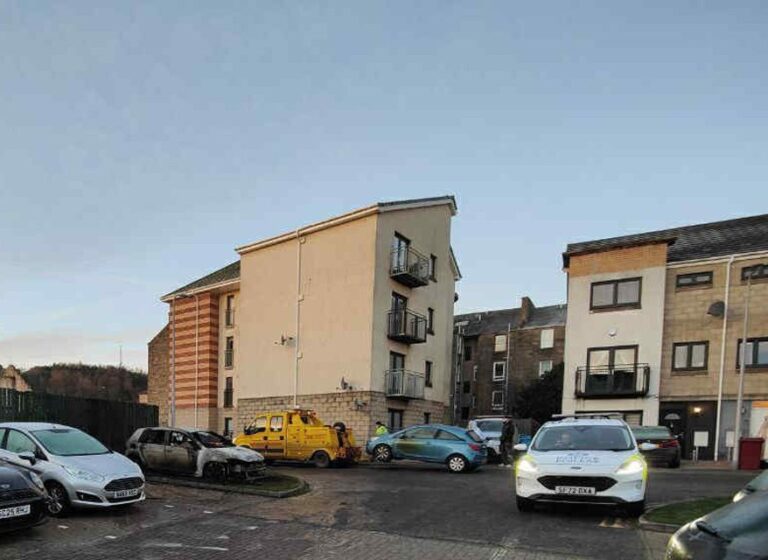 Car fire sparks 'big explosion' at West Court in Dundee
