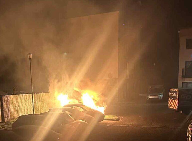 Car fire sparks 'big explosion' at West Court in Dundee
