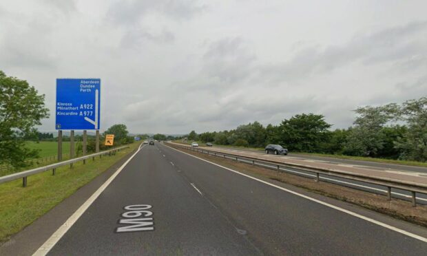 M90 blocked near Kinross after car crashes into central barrier