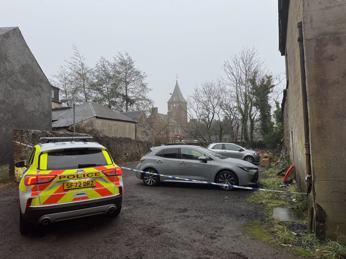 Police cordon remains in place after body found in Coupar Angus