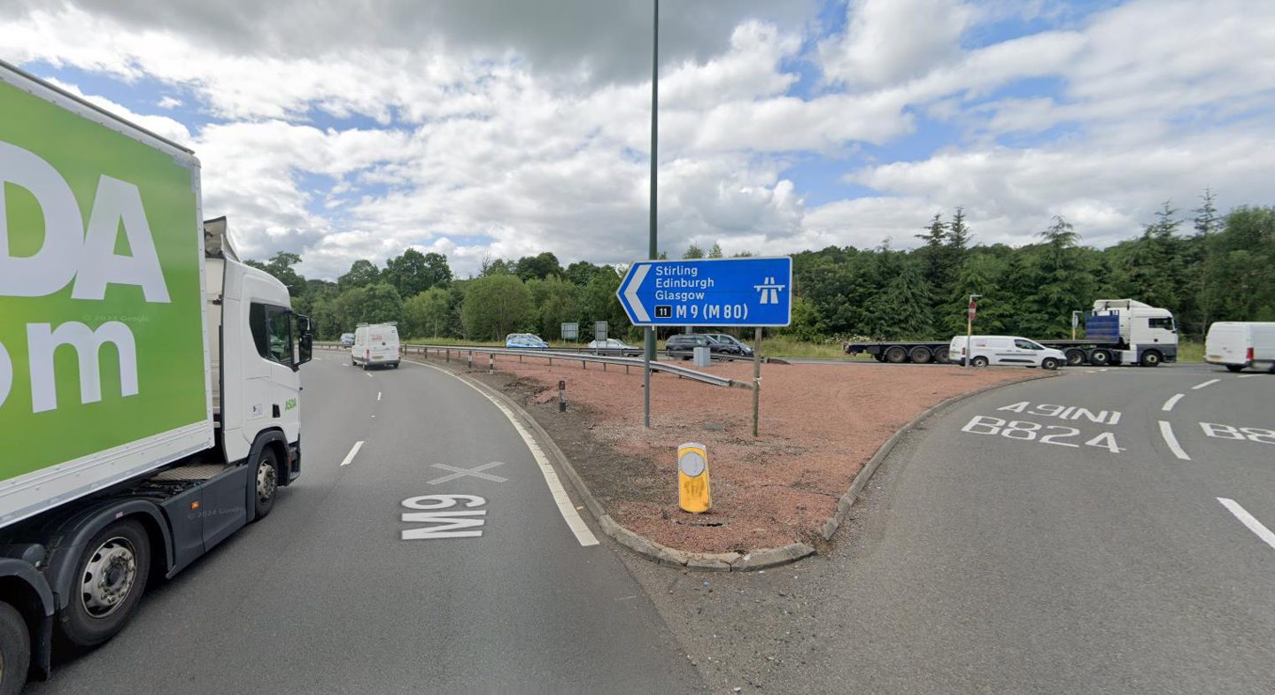 M9 to close southbound near Dunblane for five nights of roadworks