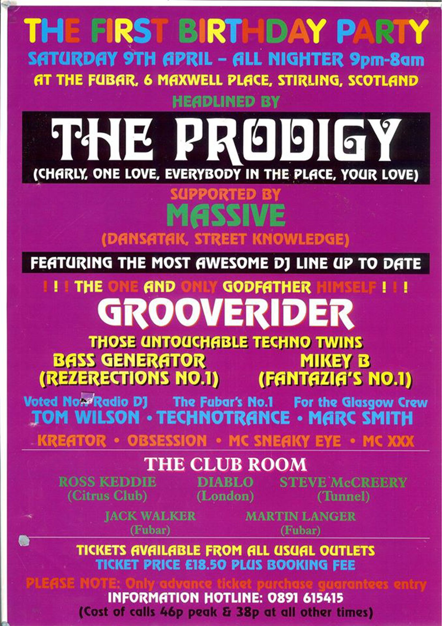 When The Prodigy headlined '90s rave at Stirling's Fubar nightclub