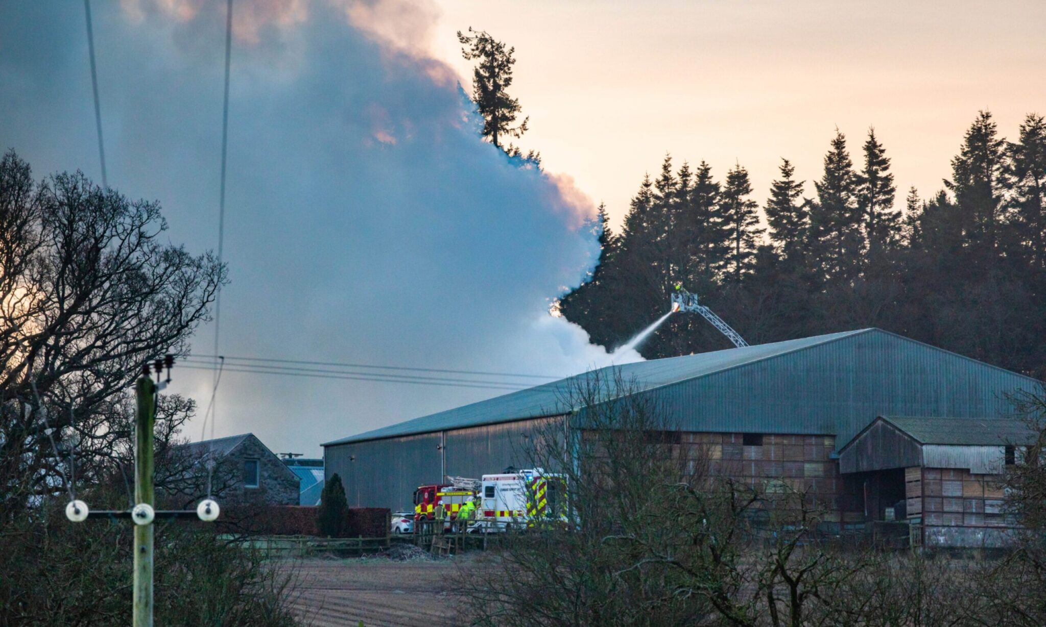 Crews tackle major fire at farm near Auchterarder