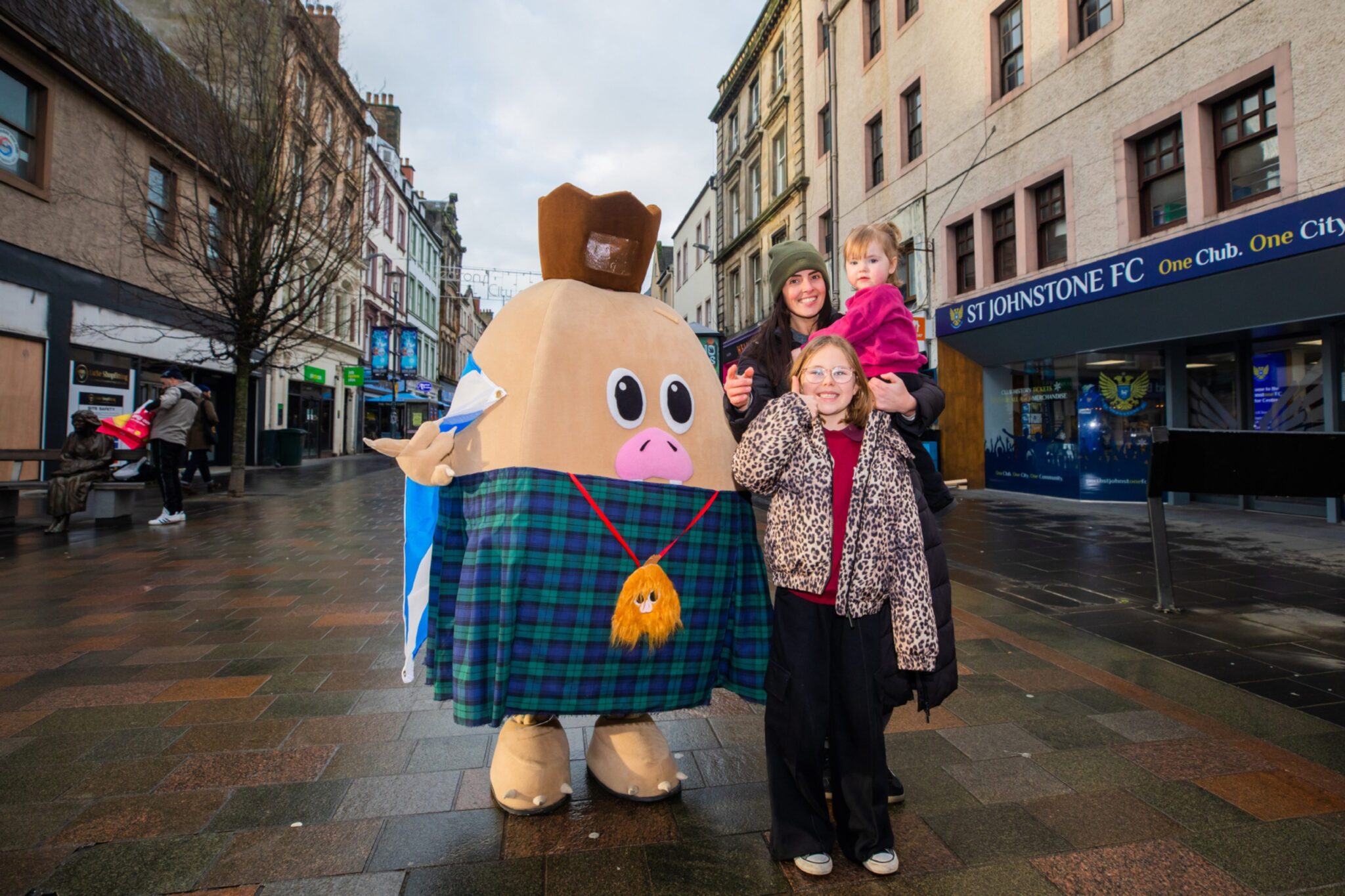 Perth haggis mascot spreading happiness one high-five at a time