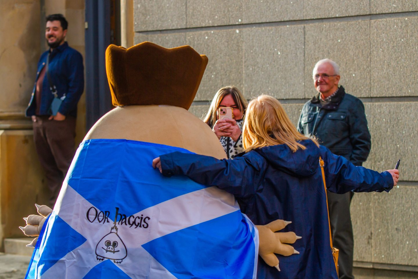Perth haggis mascot spreading happiness one high-five at a time