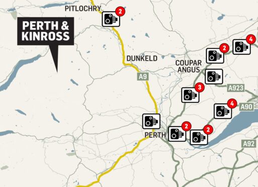 Where are the speed camera sites in Dundee, Angus & Perthshire?