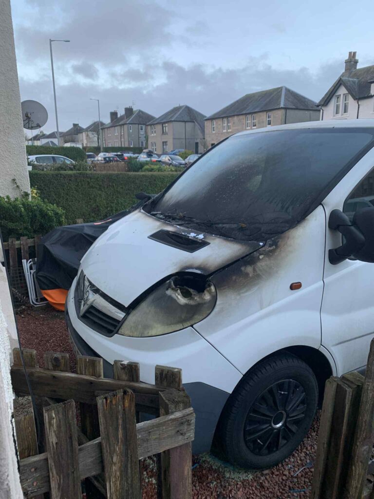 Stirling residents 'terrified' as police probe three deliberate van fires