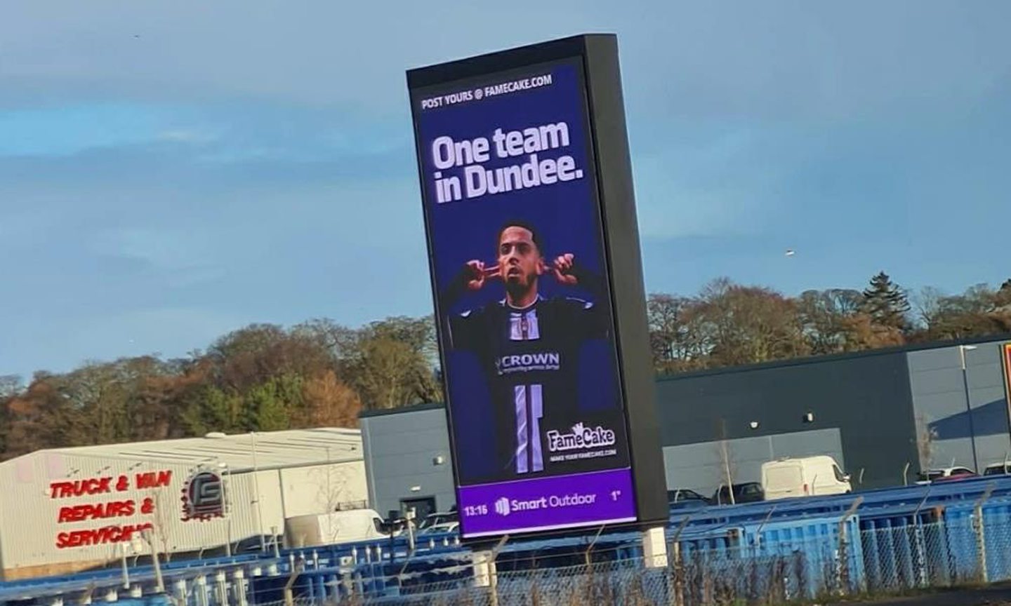 Dundee fan's £15 billboard image of derby matchwinner Ashley Hay