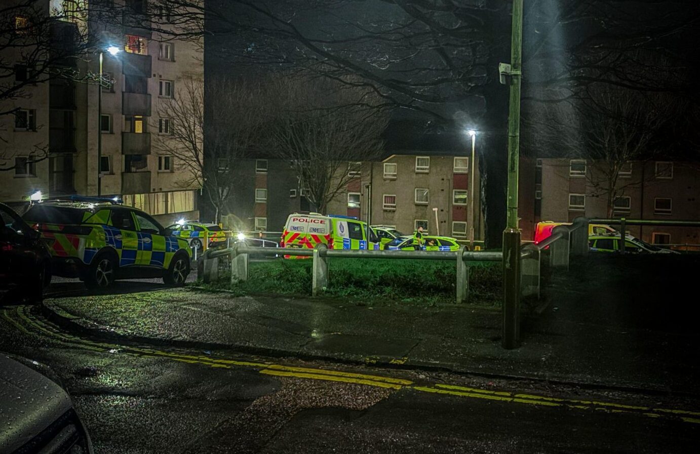 Large police presence at Bonnethill Court, Dundee