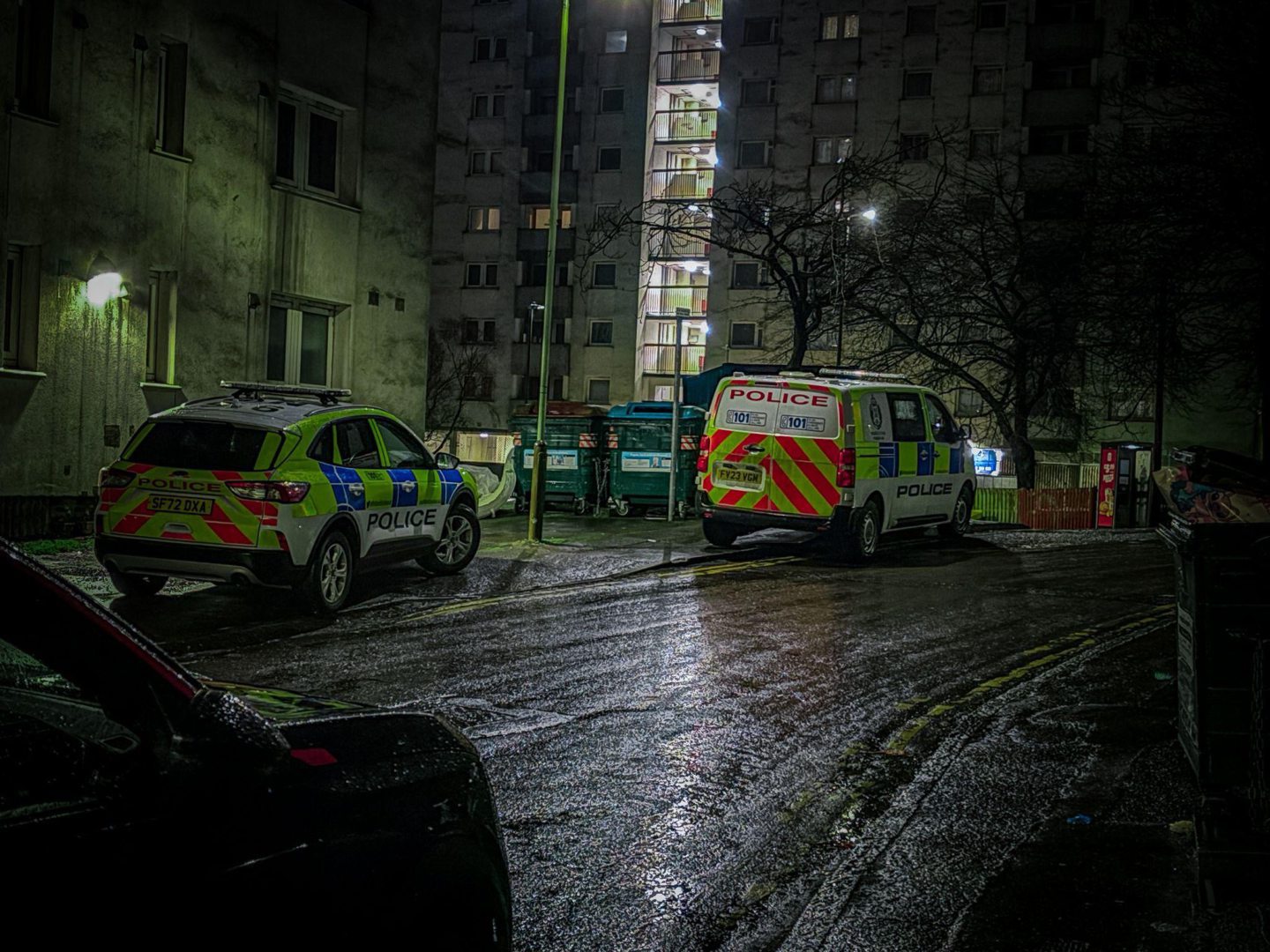 Large police presence at Bonnethill Court, Dundee