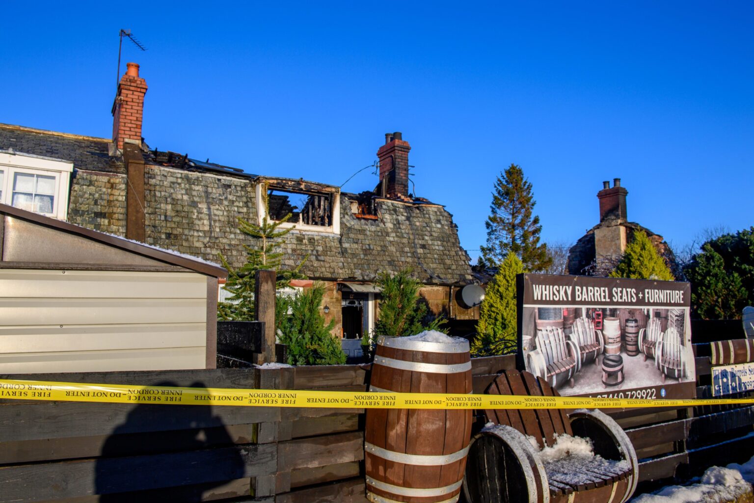 Six dogs die as two cottages destroyed in fire near Brechin