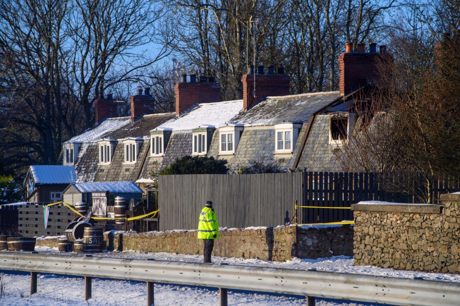 Six dogs die as two cottages destroyed in fire near Brechin