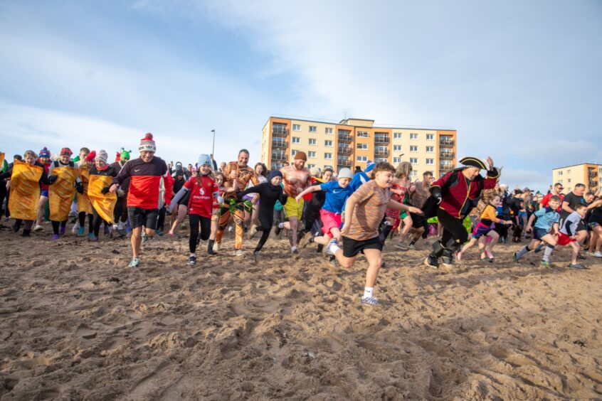 Gallery: Charity loony dook swim at Kirkcaldy Promenade