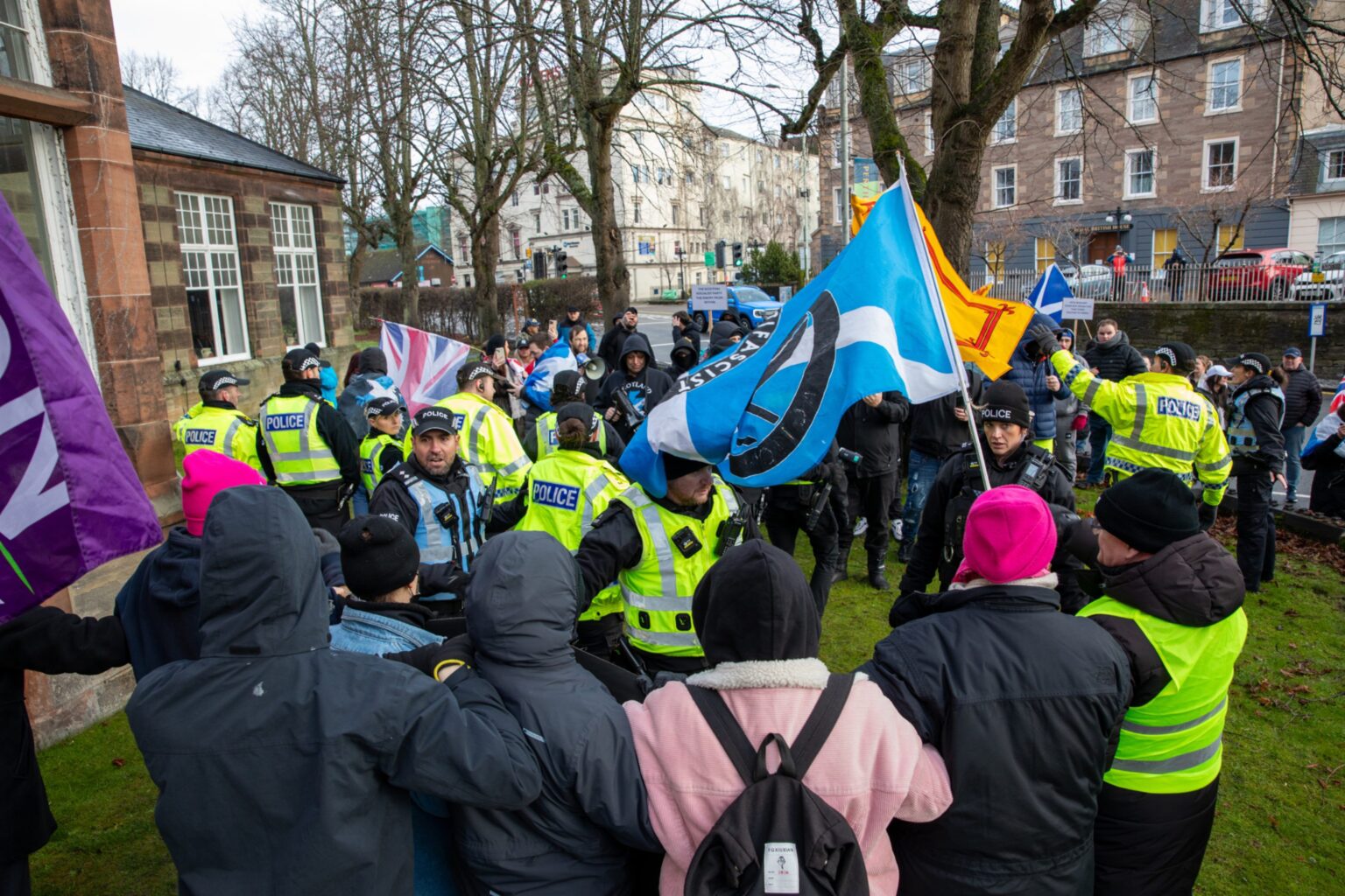 John Swinney considers buffer zones after 'disgusting' Perth protest