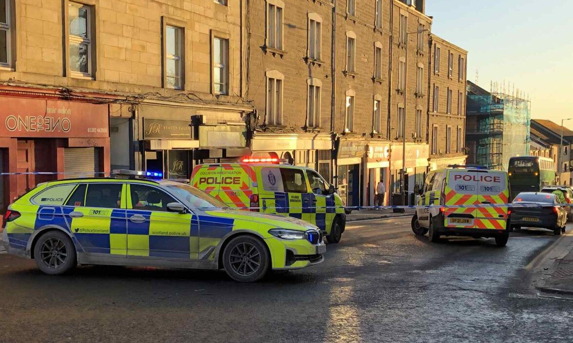 Busy Dundee street cordoned off as police probe crash