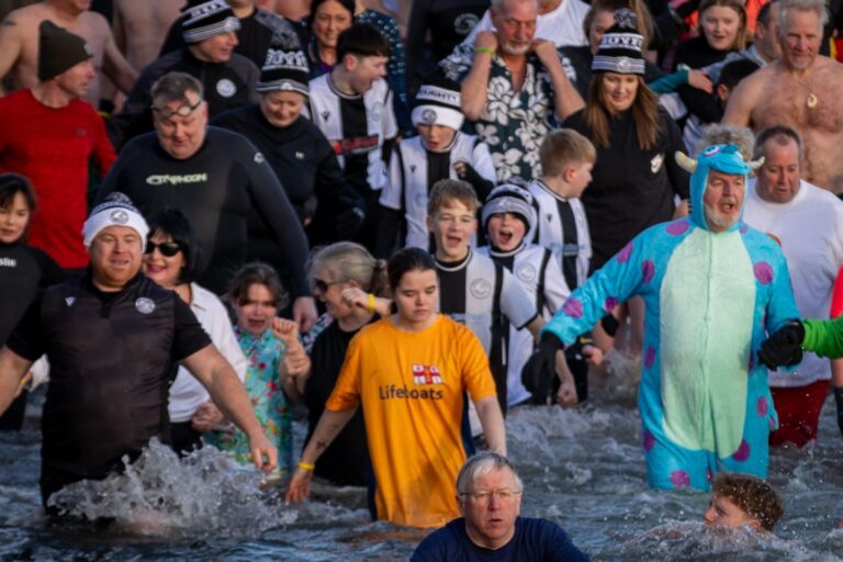 New year dook in Broughty Ferry brings festive fun