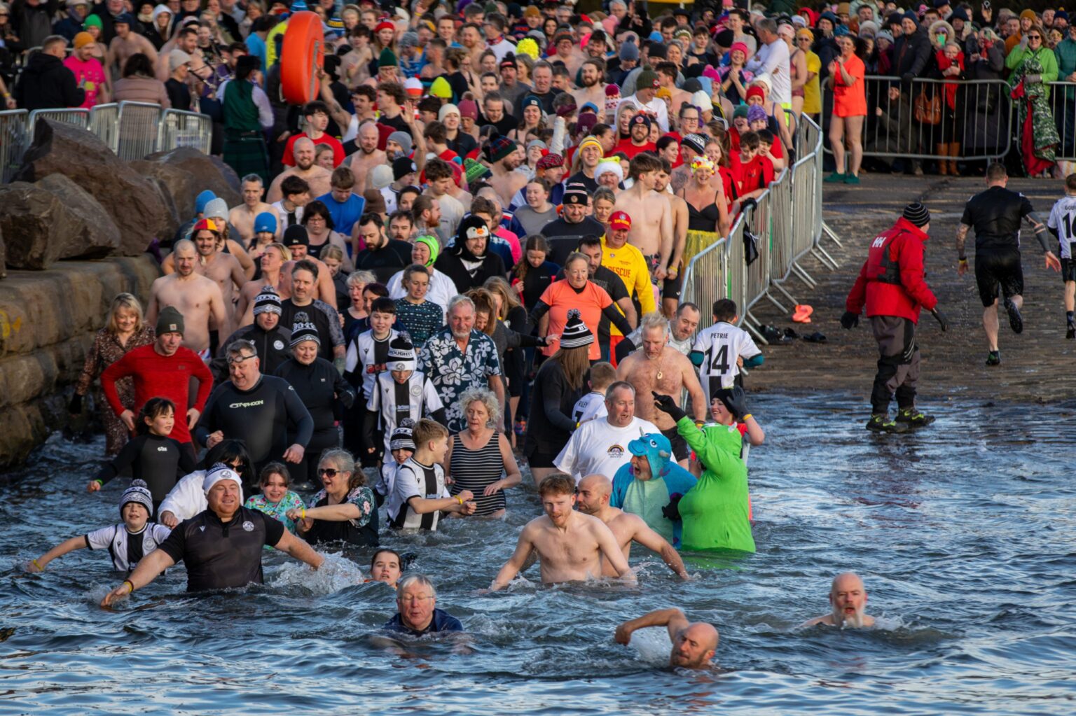 New year dook in Broughty Ferry brings festive fun