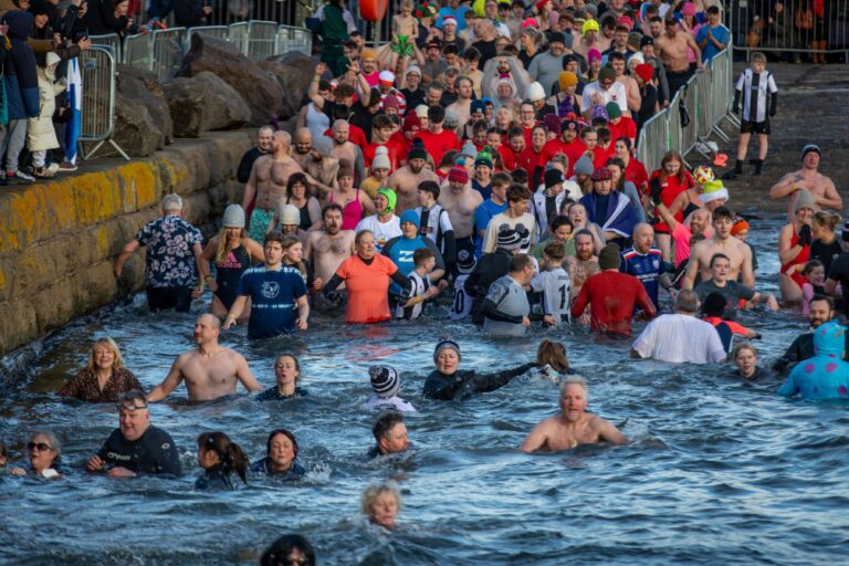 New year dook in Broughty Ferry brings festive fun