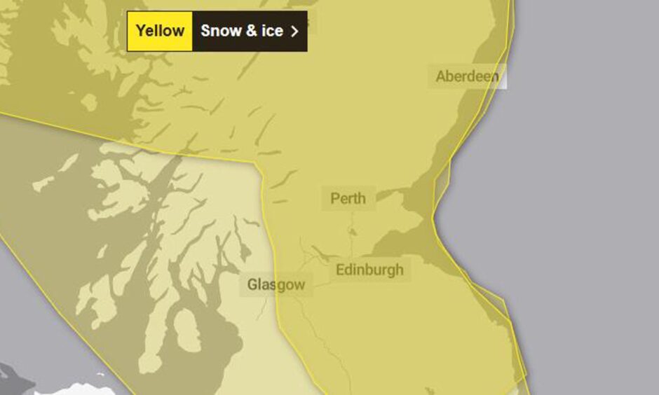 Full list of heavy snow warnings for Tayside, Fife and Stirling