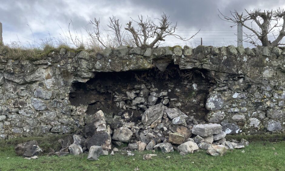Fife farmer fears busy B-road could collapse due to damaged wall
