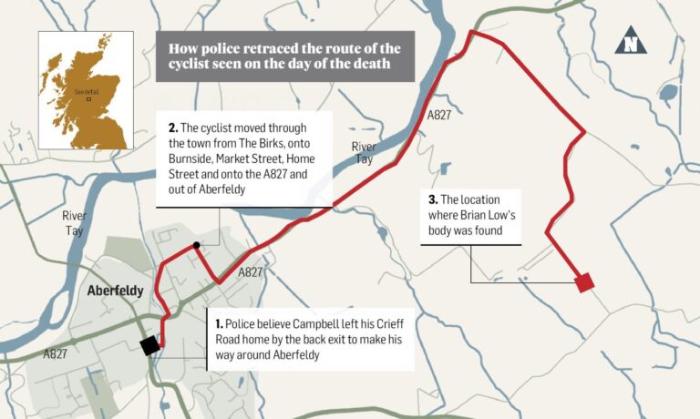 Aberfeldy murder trial: Police reconstruct route of mystery cyclist