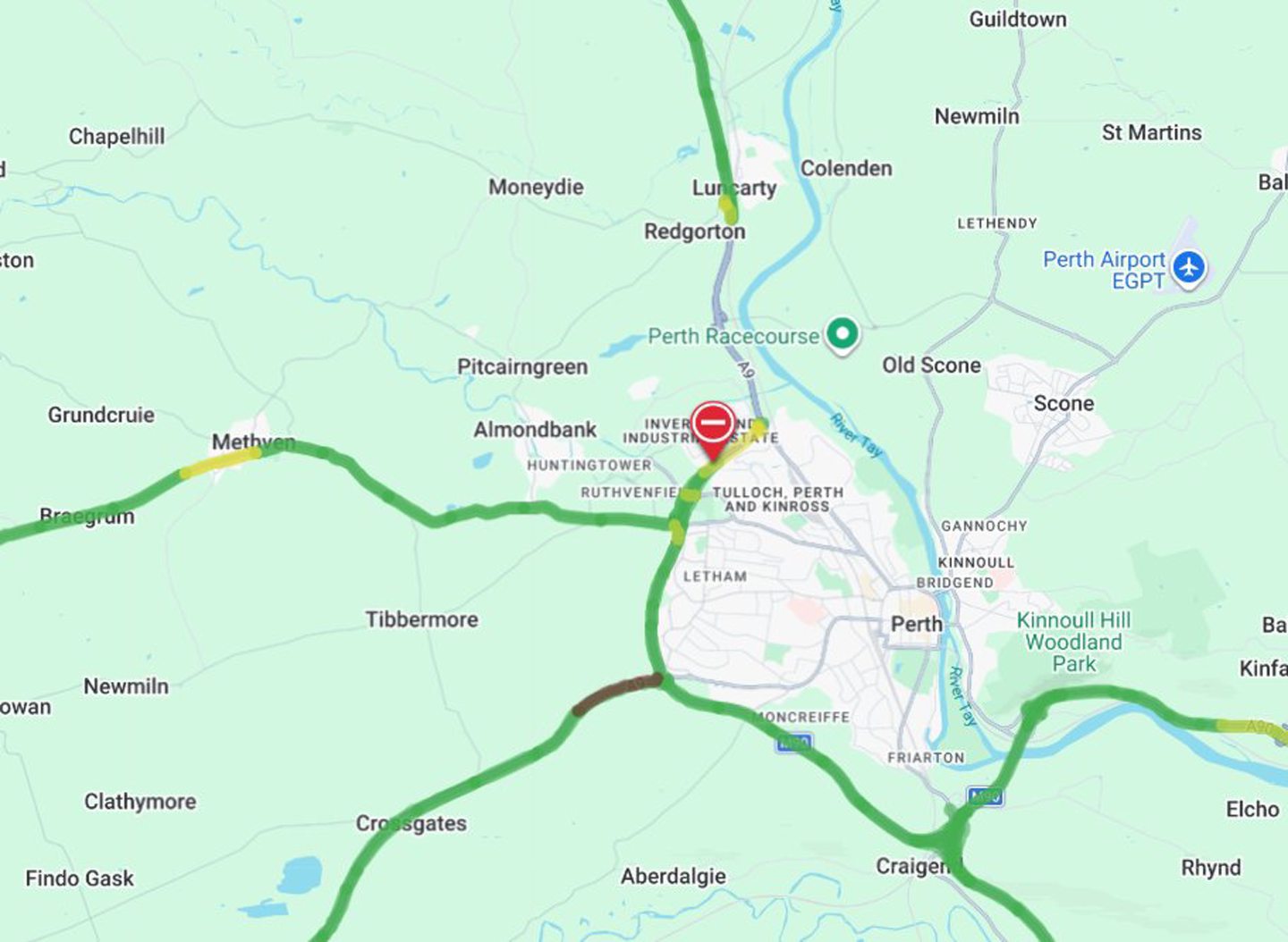Burst water main closes A9 Inveralmond Roundabout southbound