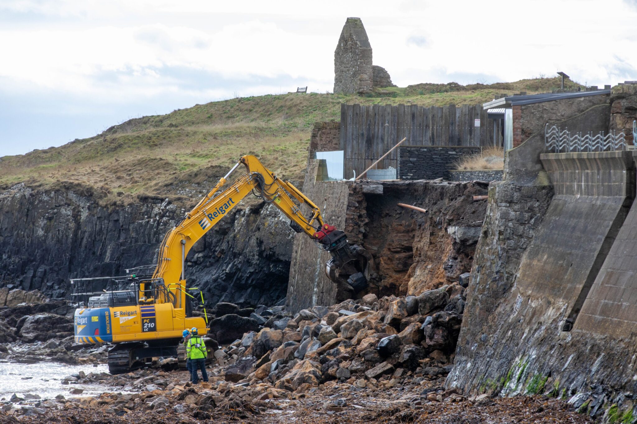 Fife beach house sea wall repairs underway after storm damage