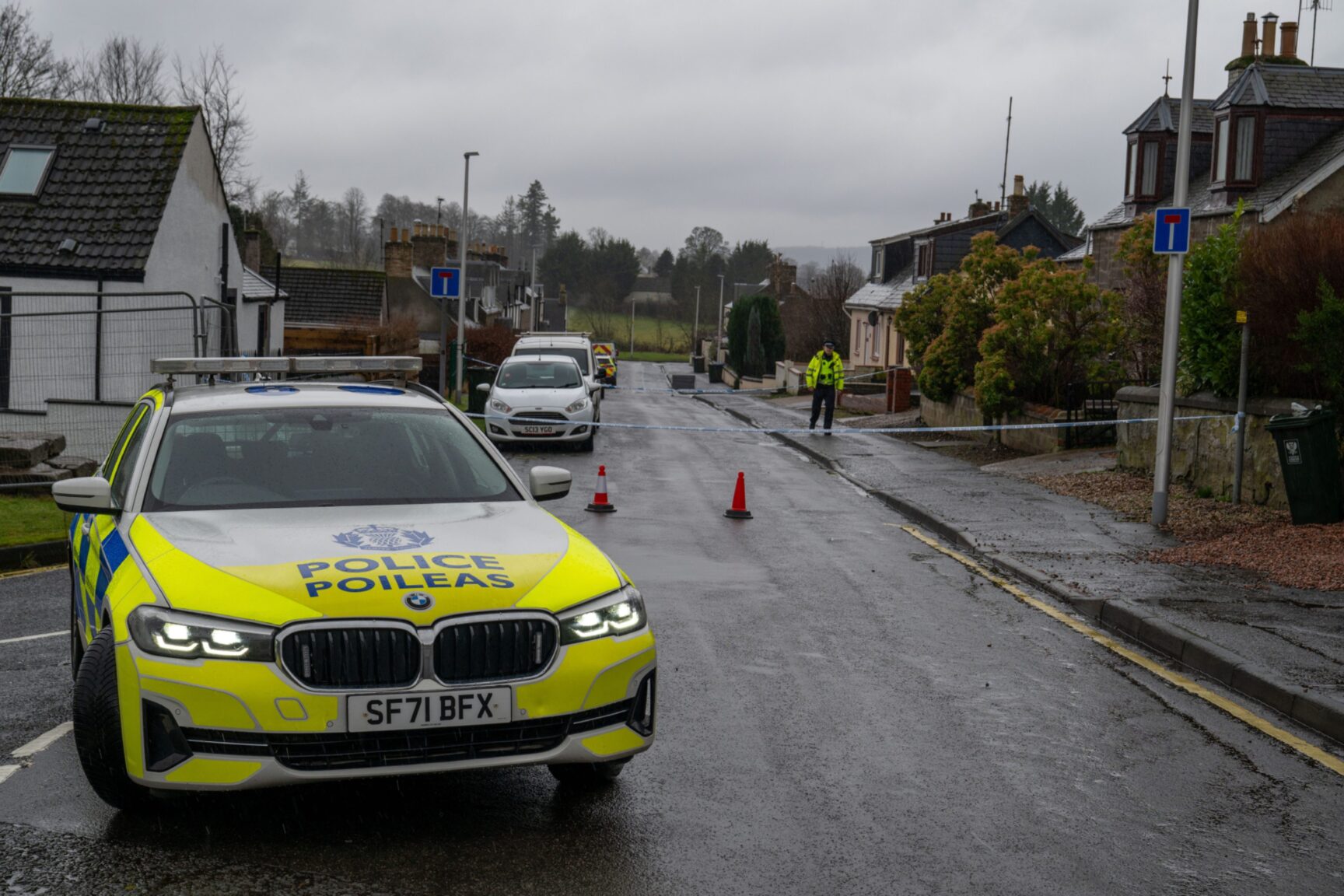 Cyclist taken to hospital as Scone road taped off by police