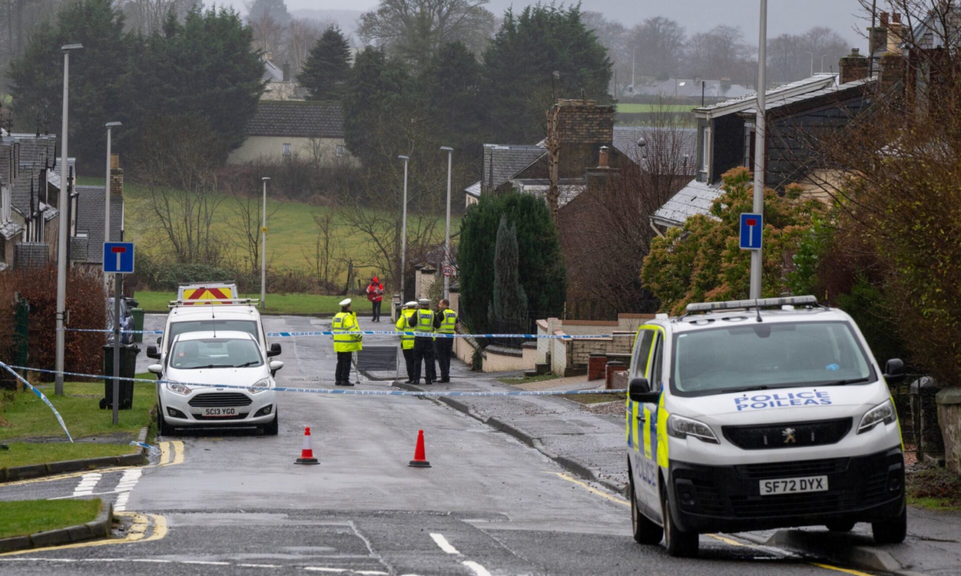 Cyclist taken to hospital as Scone road taped off by police