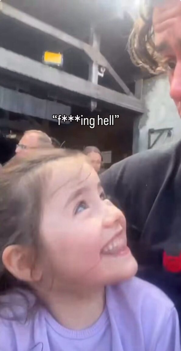Kyle Falconer shares daughter's hilarious reaction to rollercoaster