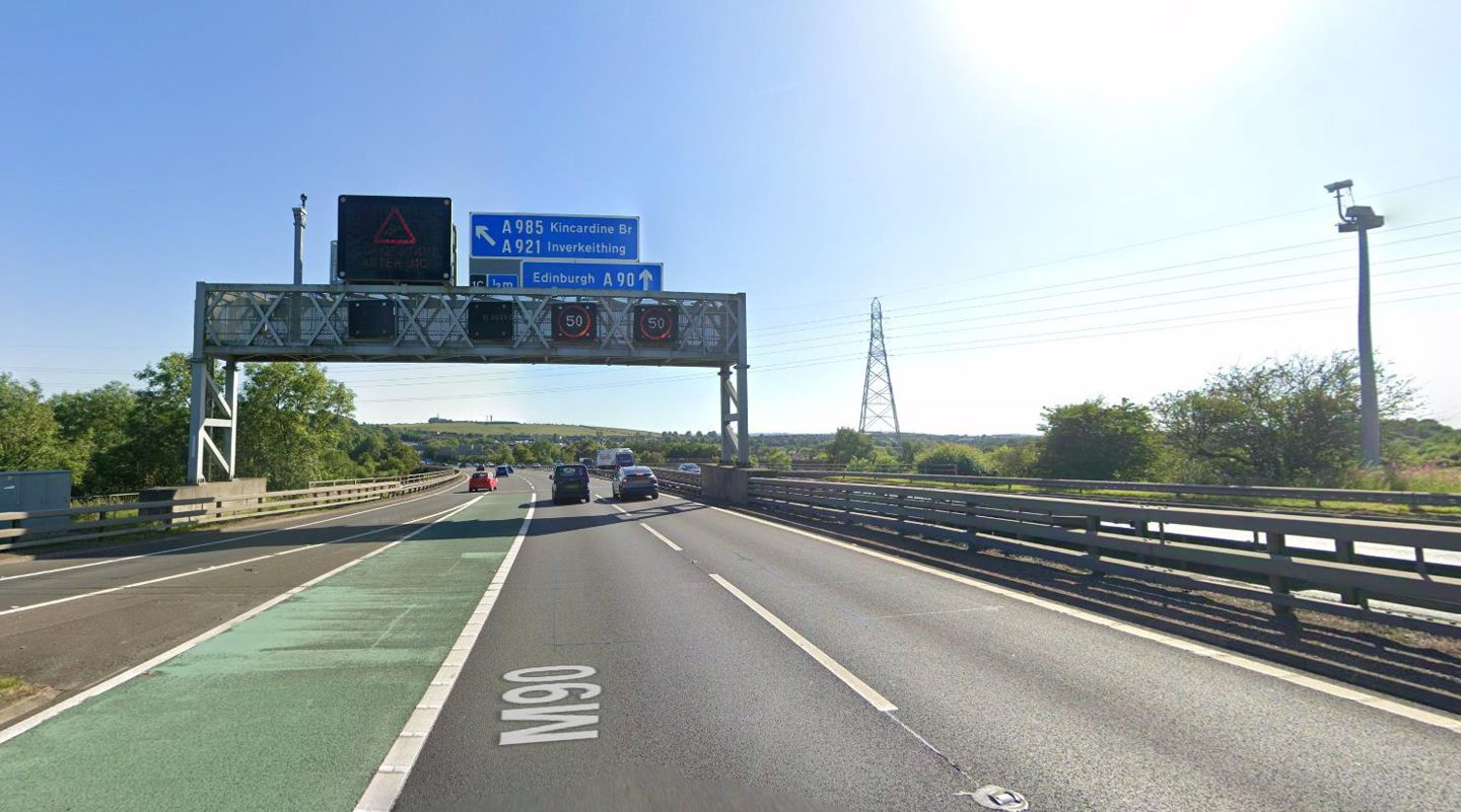 Average speed cameras on the M90 near Dunfermline for 13 weeks